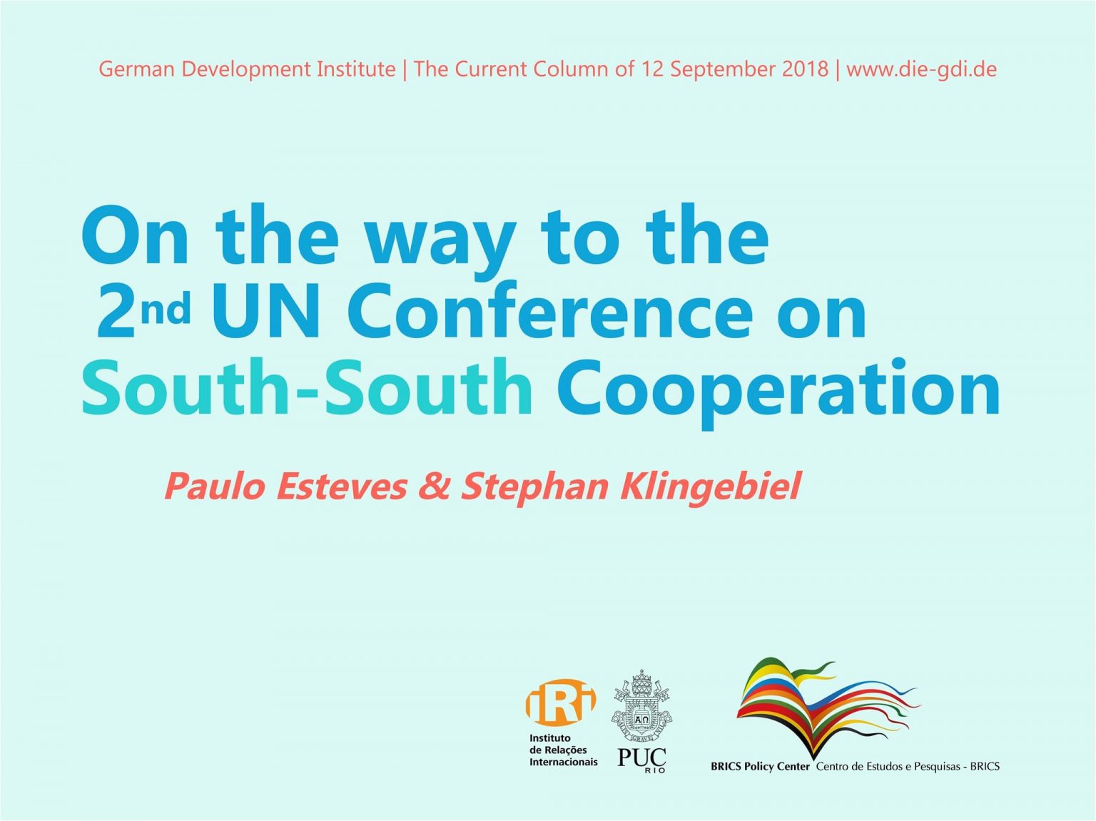 On the way to the second UN Conference on South-South Cooperation – IRI ...
